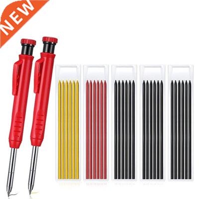 2 Pcs Solid Carpenter Pencil for Construction with 31 Refill