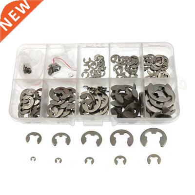 200PCS Silver M1.5-M10 E Clip Washer Assortment Kit Circlip