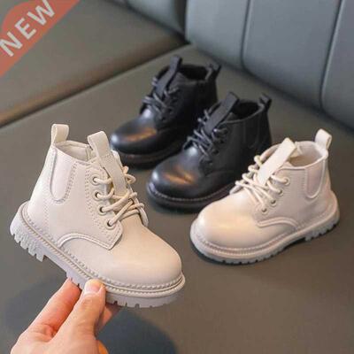 Kids Leather Chelsea Boots Waterproof Children Sneakers Gray