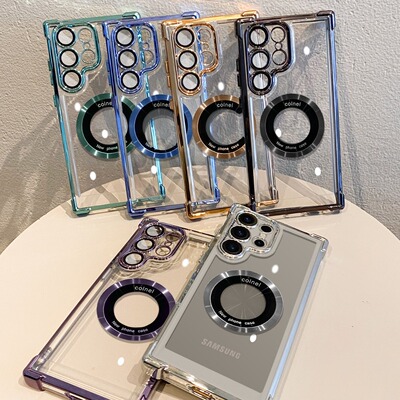 Magnetic Case protective mobile case适用三星S24Ultra手机壳磁吸A55 Translucent OriginalS23+S22保护套