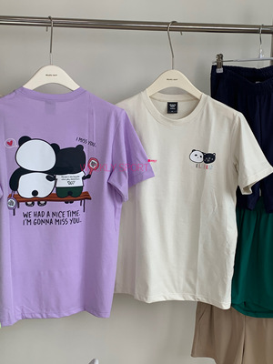 WELLBEG韩国2024夏季新品羽毛球服男女同款速干短袖可爱吸汗T恤1