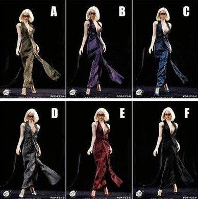 POPTOYS 1/6 F23 梦露舞会长裙衣服套装 可配包胶女素体 兵人现货