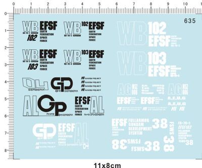 635-303 MG 1:100 RX-78-2 RX-78 GP04 MSZ-006 RX-78-1 gd1 现货