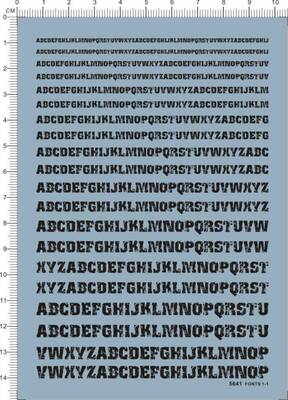 5641-511# FONTS 1-1 英文数字字体模型用水贴1