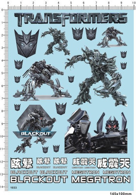 1033-A3414 Blackout MEGATRON 眩晕威震天狂派变形纸模水贴1