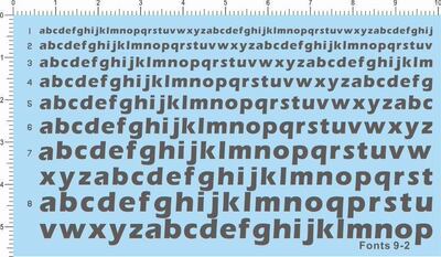 fonts 9-2-A5510 整版胶 各种比例英文字母水贴纸 现货