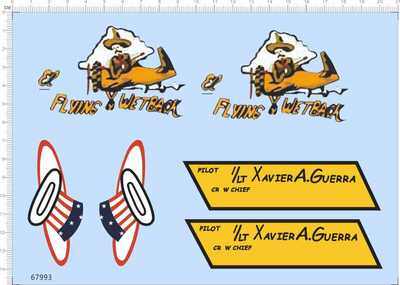 67993整版胶F86D01飞机flying wetbach pilot avier guerra chief