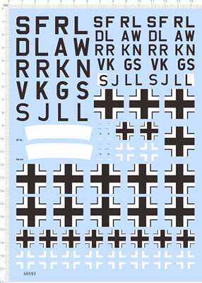 68593整版胶1/48菲瑟勒Fi156C白鹳前线侦察机飞机纸模模型水贴纸