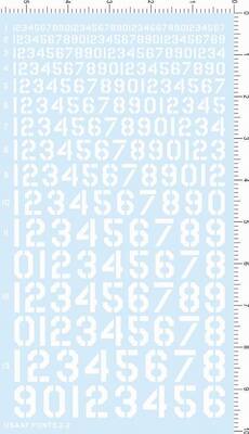 USSAAF FONTS 2-2-A6109 美军美国阿拉伯数字数目字水贴纸1