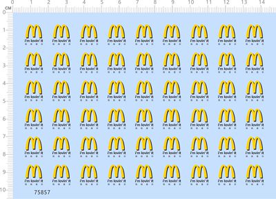 75857整版水贴   im lovin it 麦当劳比例模型水贴定制打印2310