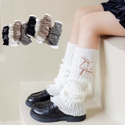 堆堆袜女童2025新款冬配鲨鱼裤炸街洋气小腿袜白色蝴蝶结儿童袜套
