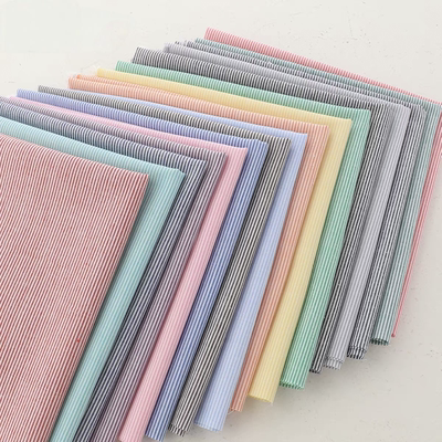 啾咪玩偶窝1mm竖条纹40支精棉布料薄款手工娃衣布头无弹21*25厘米