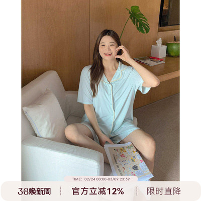 ALINDM大码家居胖mm高级感冰丝睡衣女款夏200斤慵懒松弛感家居服