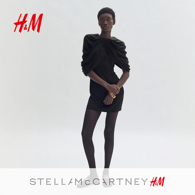 【Stella McCartney H&M】女装连衣裙垂坠缎质迷你连身裙1325327