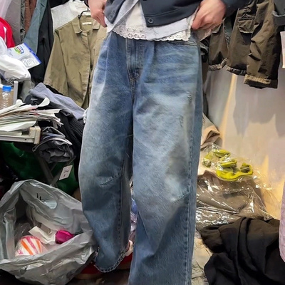 新款高腰显瘦牛仔裤长裤