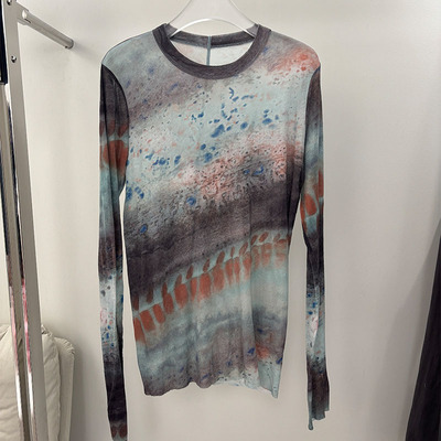 自留MACQNF时尚小众渐变扎染花色长袖T恤打底衫薄防晒衫mq22192A