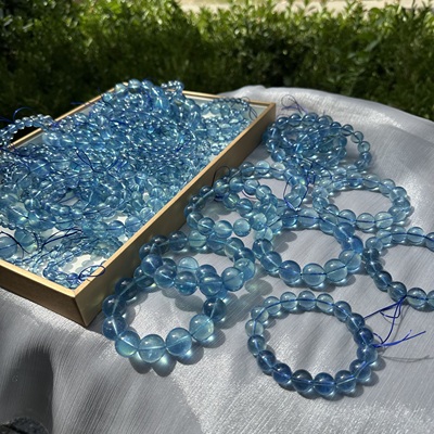 圣蓝色海蓝宝石手链男女款