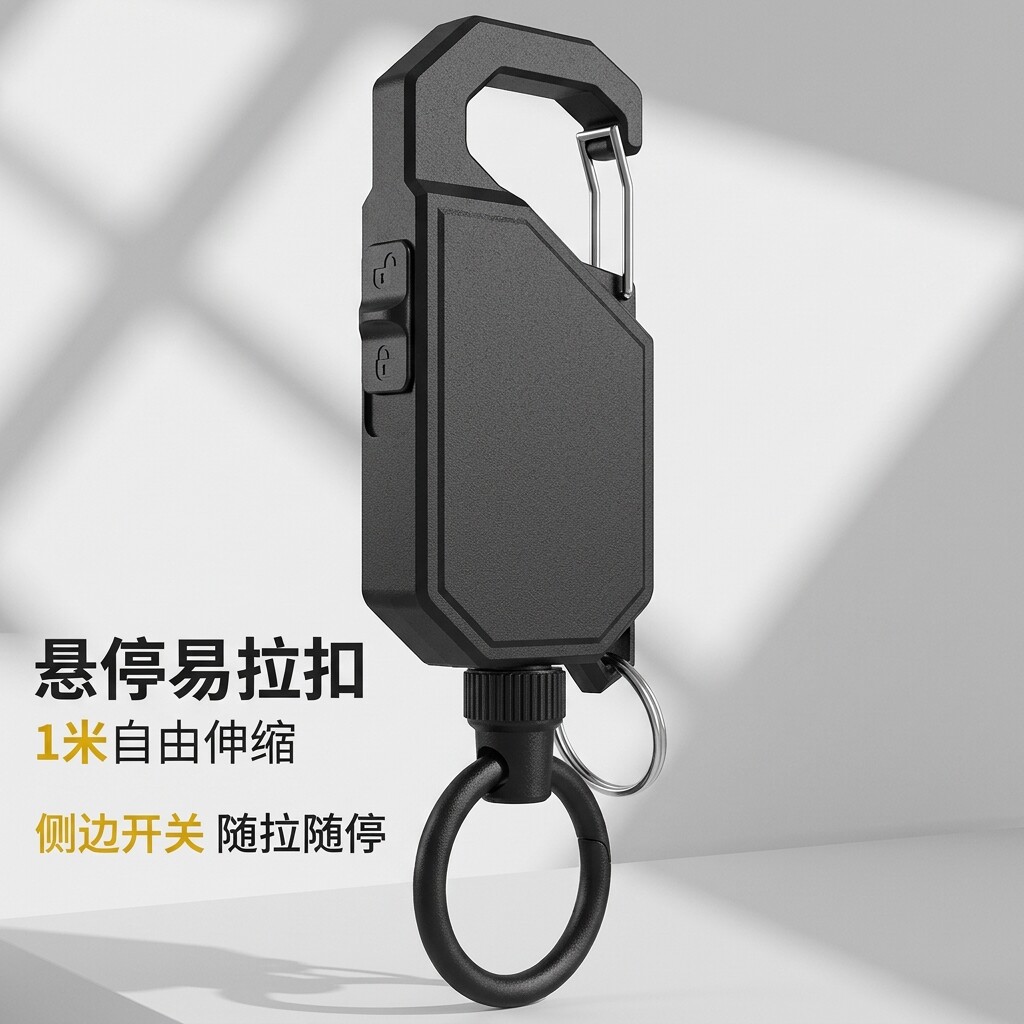 钓鱼悬停伸缩扣易拉扣鱼竿失手绳户外路亚台钓小配件易拉得带开关