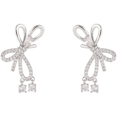 ona精致蝴蝶结高级感耳环女