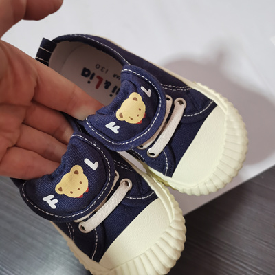 特价清仓处理日系童鞋男女童帆布鞋学步鞋F小熊可爱宝宝单鞋鞋子