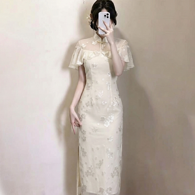 2026 夏季新款女新中式国风设计感修身显瘦气质连衣裙 D8005