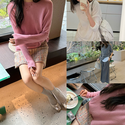 设计师原创丝羊绒经典宽松毛衣