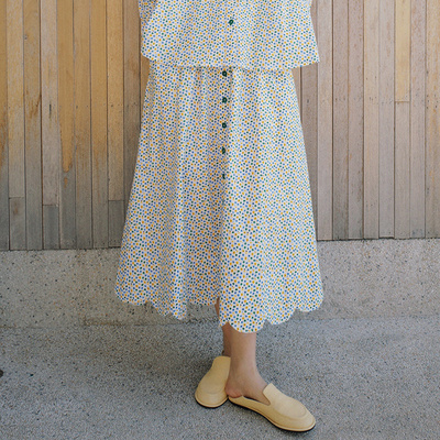 设计师原创碎花半裙女