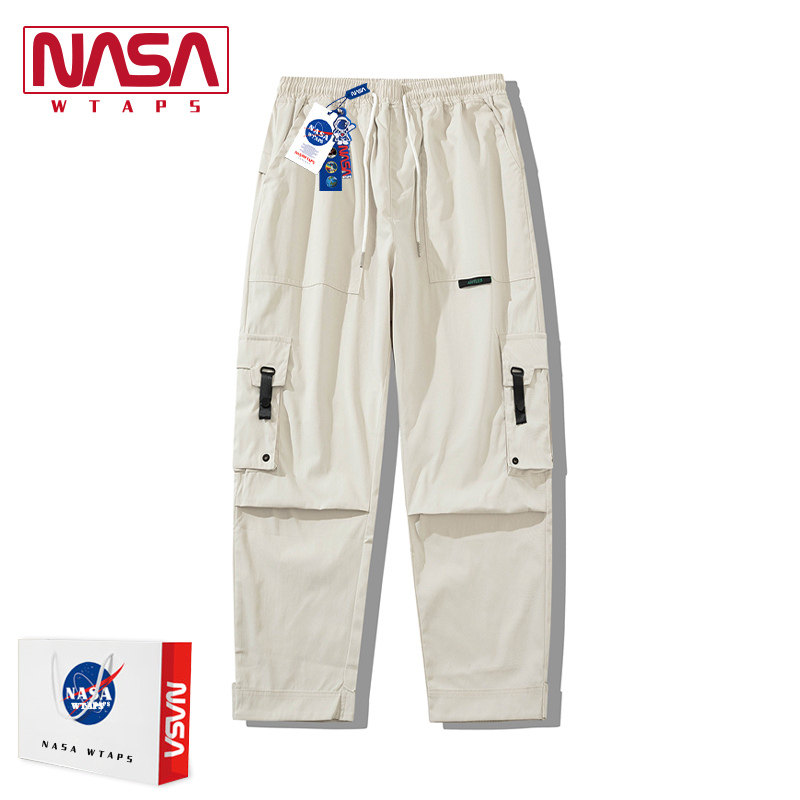 NASA WTAPS旗舰店机能风多口袋工装裤男潮牌宽松阔腿hiphop九分裤_虎窝淘