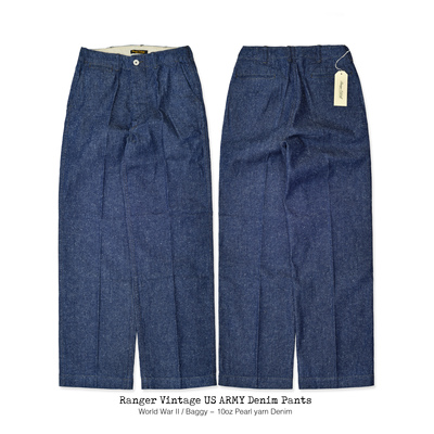 Ranger Vintage 美式复古 高腰宽松工作裤 军官裤 原色牛仔休闲裤