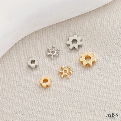 祢饰妮铜镀金雪花片太阳花隔片