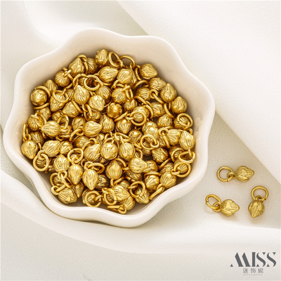 祢饰妮女金属镀金保色莲花吊坠