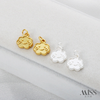 迷饰妮哑金保色双面笑脸云朵吊坠