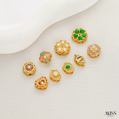 祢饰妮铜包金强保色隔珠