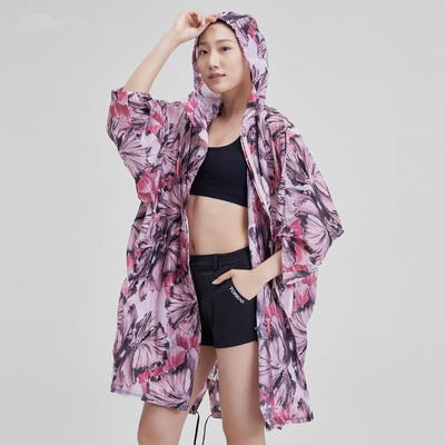 探路者皮肤衣女式 春夏轻薄透气中长款防紫外线防晒衣TAZI82810