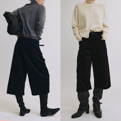 SLO“奈良初冬”灯芯绒七分裤女