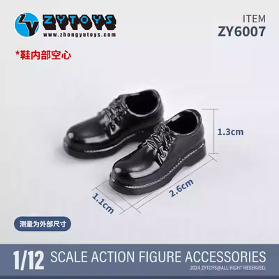 ZYTOYS 1/12 比例  ZY6007 学生妹皮鞋 空心皮鞋 兵人模型 现货