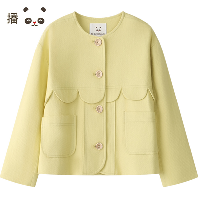 播broadcute童装2024夏季新款女童外套休闲圆领开衫KGR3WD0021