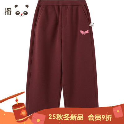 休闲熊猫主题立体剪裁休闲卫裤