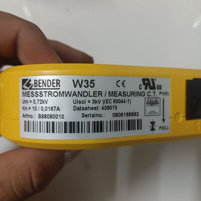 【议价】W35，B98080010本德尔Bender电流互感器