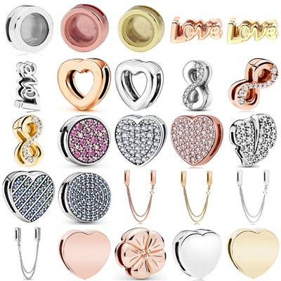 潘家Reflexions系列 欧美新款S925银五角星串饰 闪耀星星固定夹