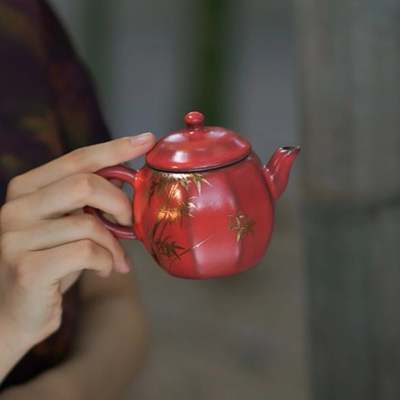 景德镇FST山楂红陶壶苏打釉老岩泥煮茶壶电陶炉煮老白茶烧水壶