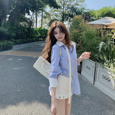【悉尼清晨】小众品！我爱“春夏代名词”配色条纹蓝白衬衫/半裙