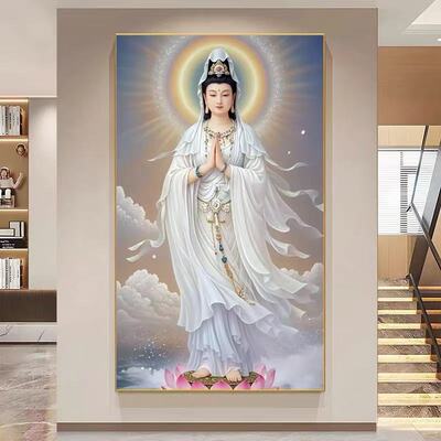 新款印花正品DMC十字绣纯棉线客厅餐厅玄关家用供奉佛像观音菩萨