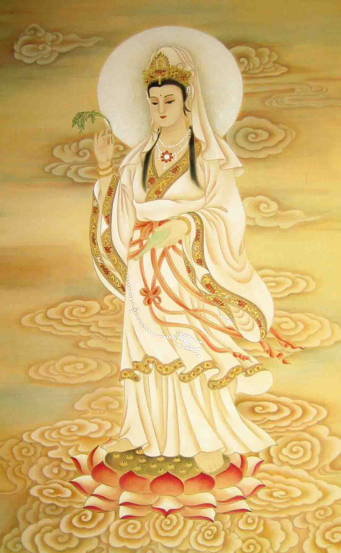 新款印花法国正品DMC十字绣套件 人物 五彩祥云观世音菩萨