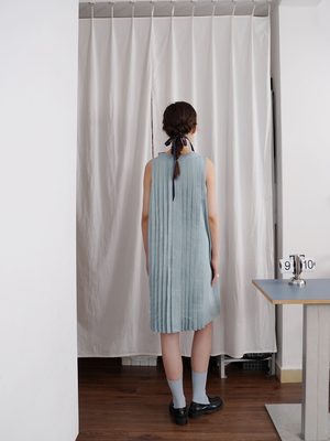 简约风琴褶花边领连衣裙上衣