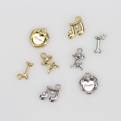 跨境合金可爱小狗骨头吊坠小挂件手工diy手链项链饰品材料配件