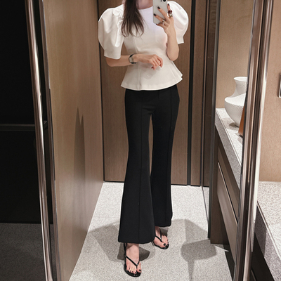 Partysu 韩国进口 官网直邮 春季  Bana  修身微喇休闲裤