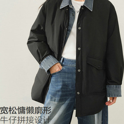 【商场同款】2025冬季新款衬衫羽绒服女轻薄白鸭绒上衣 A3ACF4133