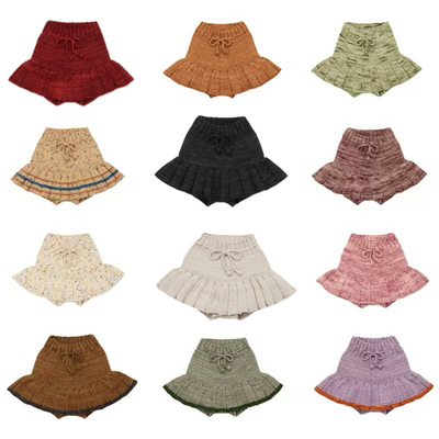 2025秋冬新款MP系列女童宝宝纯棉针织裙裤中小童可爱毛线手工短裙