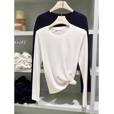 runxi54182天丝羊毛面膜t2025春秋薄款百搭长袖T恤打底衫内搭
